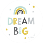 Dream Big Rainbow and Stars Sticker