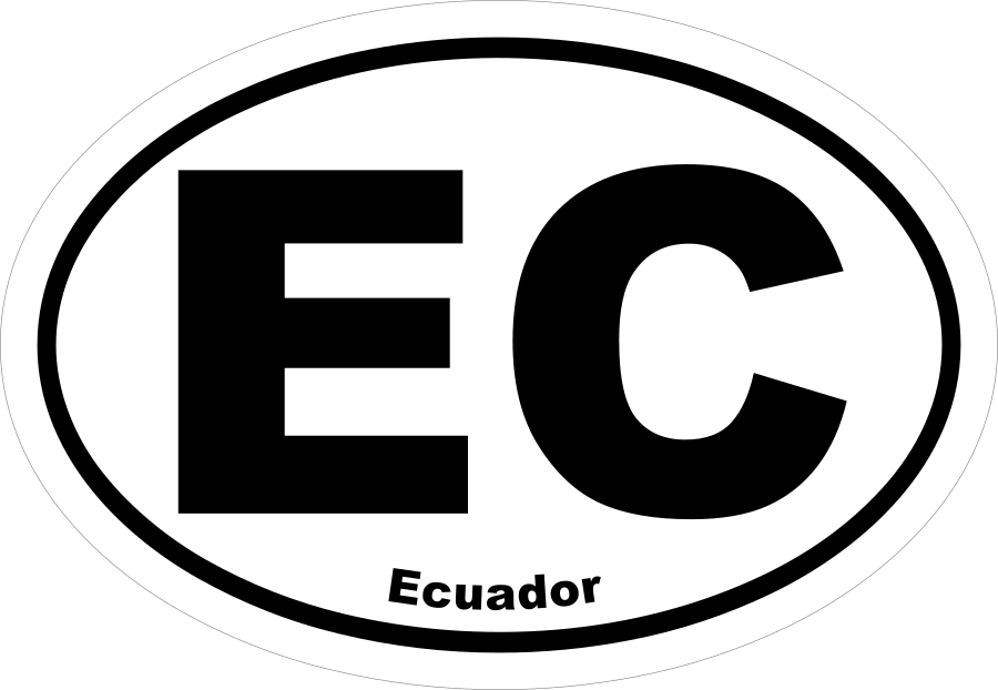 Ecuador Ec Oval Sticker