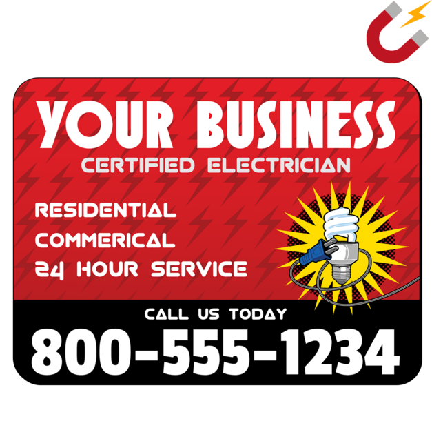 Electrician Car Door Magnet Template | Custom Vehicle Signs