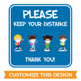 Promote Social Distancing to Students with School Floor Stickers