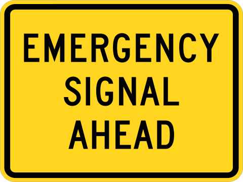 Order Your Emergency Signal Ahead Sticker Today - Free Shipping!