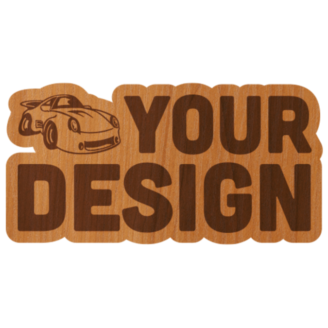 Engrave Your Design On Custom Wood Stickers - Free Shipping!