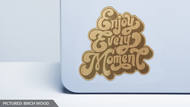 Engrave Your Design On Custom Wood Stickers - Free Shipping!