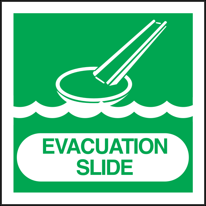 Evacuation Slide Sign Sticker
