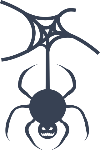 Evil Spider Coming Down From Web Sticker - Fast Shipping & No Minimums