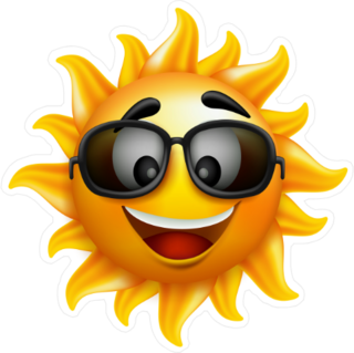 Excited Sun Face Sticker
