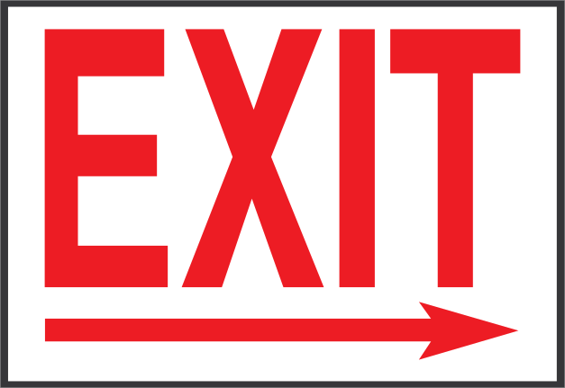 Exit Right Arrow Sign Sticker - 50+ Color Options!