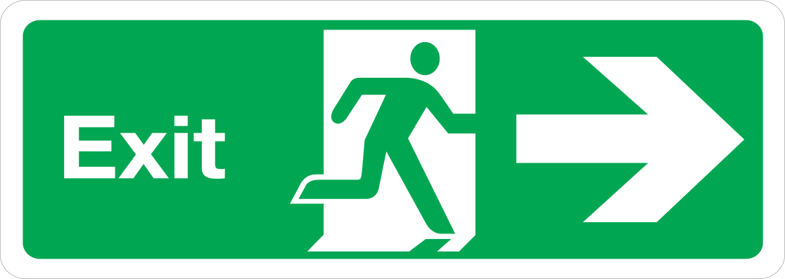 Exit Right Sign Sticker - 50+ Color Options!