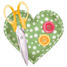 Fabric Heart Sew Sticker