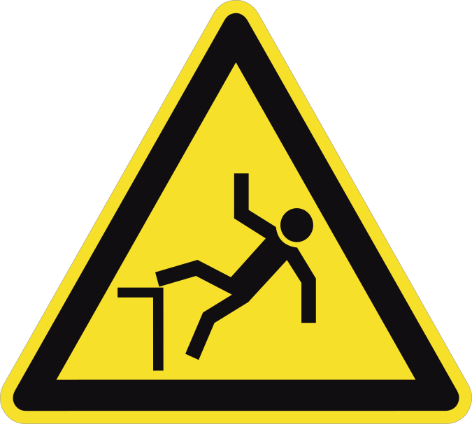 Falling Hazard Sign Sticker Shipped Fast & Free!