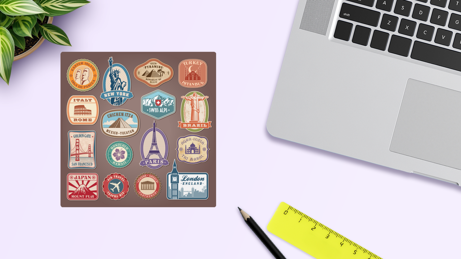 Famous Monuments Sticker Sheet