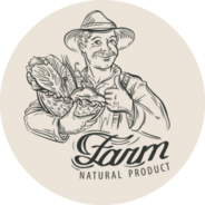 Farmer With A Basket Of Fresh Vegetables Sticker