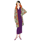 Fashion Model Posing In An Elegant 1920s Sticker