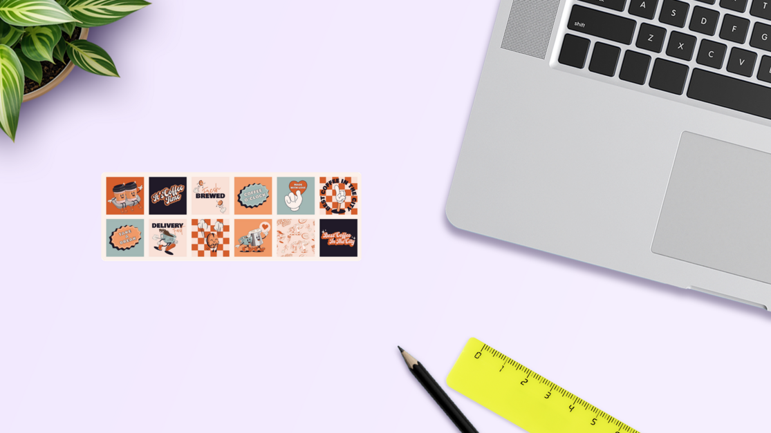 Fast Food Comic Sticker Sheet