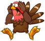 Fat Scared Cartoon Screaming Turkey Sticker