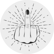 Female Hand With Middle Finger Sunburst Sticker