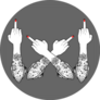 Female Tattoo Arms Middle Finger Sticker