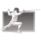 Fencing On Grey Sticker