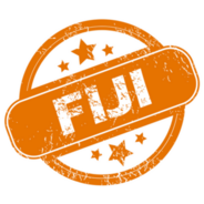 Fiji Orange Grunge Rubber Star Stamp Sticker