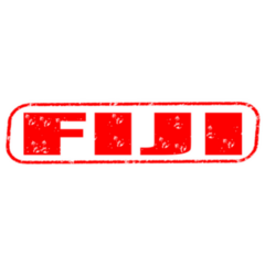 Fiji Red Stamp Lettering Sticker