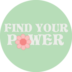 Find Your Power 70s Motivational Slogan Sticker