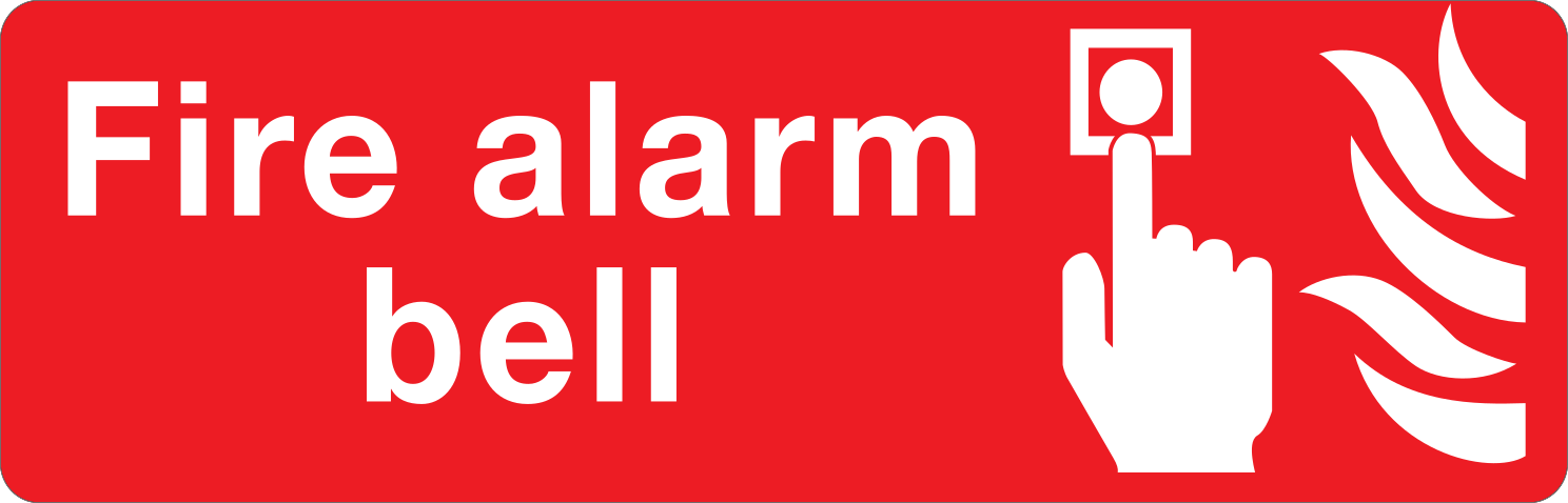 Vibrant, High-Quality Fire Alarm Bell Sign Stickers