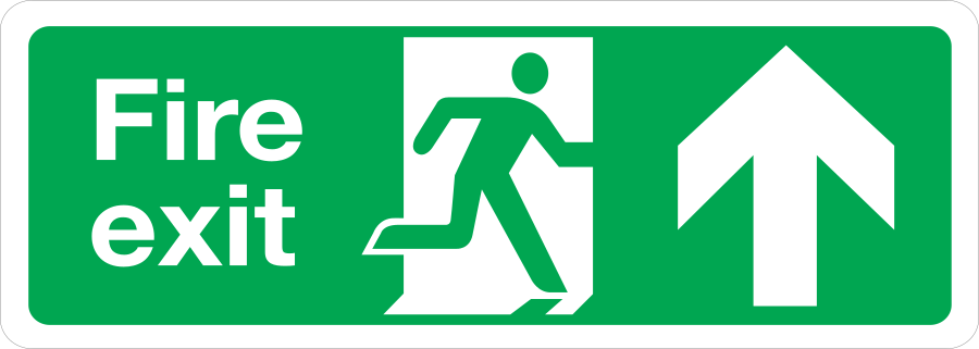 Fire Exit Above Sign Sticker