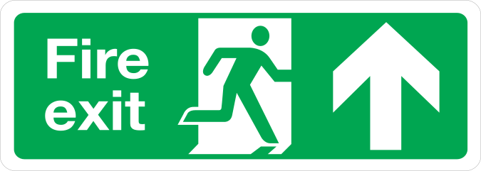 Fire Exit Above Sign Sticker