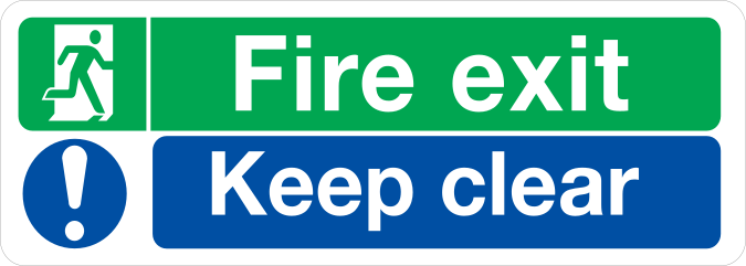 Fire Exit Keep Clear Sign Sticker Shipped Fast & Free!