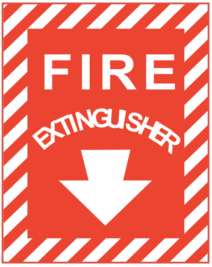 Fire Extinguisher Stripe Sign Magnet