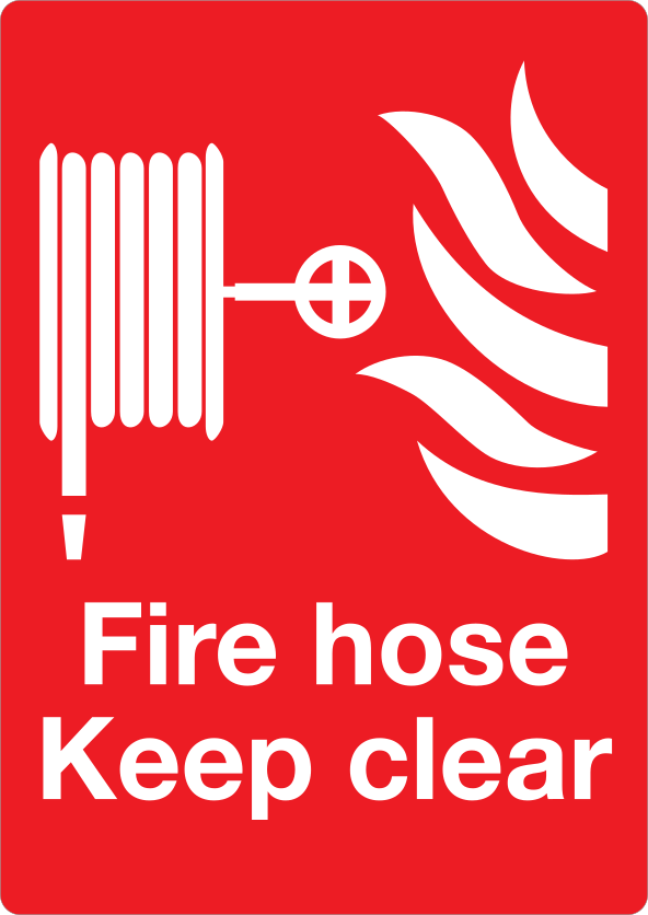 Order Your Fire Hose Keep Clear Sign Sticker Today - Free Shipping!