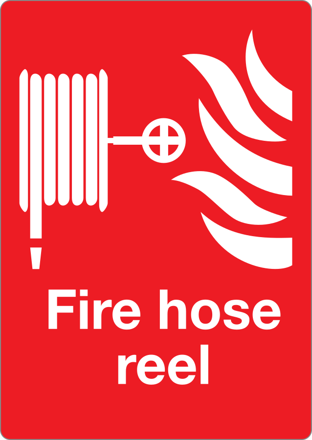 Order Your Fire Hose Reel Large Sign Sticker Today - Free Shipping!