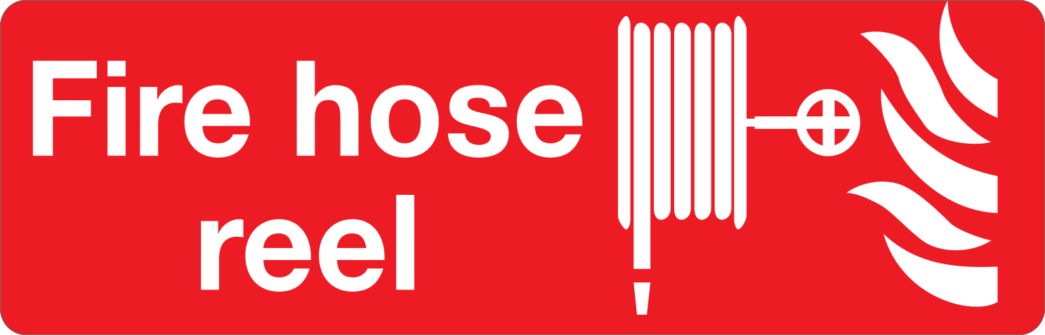 Fire Hose Reel Sign Sticker - 50+ Color Options!