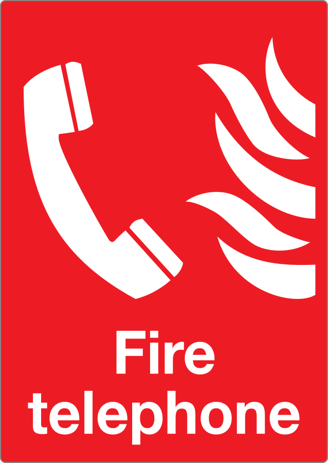 Vibrant, High-Quality Fire Telephone Sign Stickers
