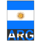 Flag Of Argentina Country Initials Sticker