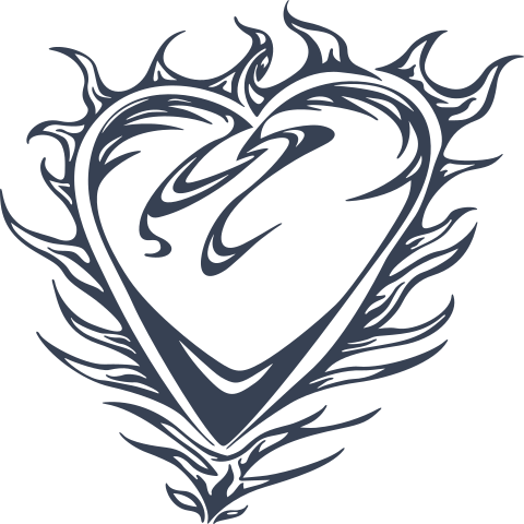 Vibrant, High-Quality Flaming Heart Stickers