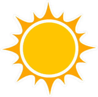 Flat Design Sun Icon Sticker