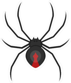 Flat Vector Style Black Widow Sticker