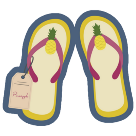 Flip Flops Pineapple Sales Tag Sticker