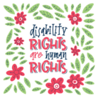 Floral Disability Rights Are Human Rights Sticker