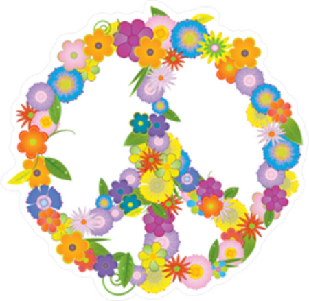 Floral Peace Sign Sticker