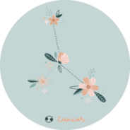 Flower Cancer Zodiac Sign Sticker