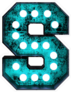 Fluorescent Blue Neon Font Letter S Sticker
