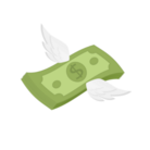 Flying Money Sticker