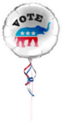 Foil Helium Balloon "vote" Text And Republican Elephant Sticker