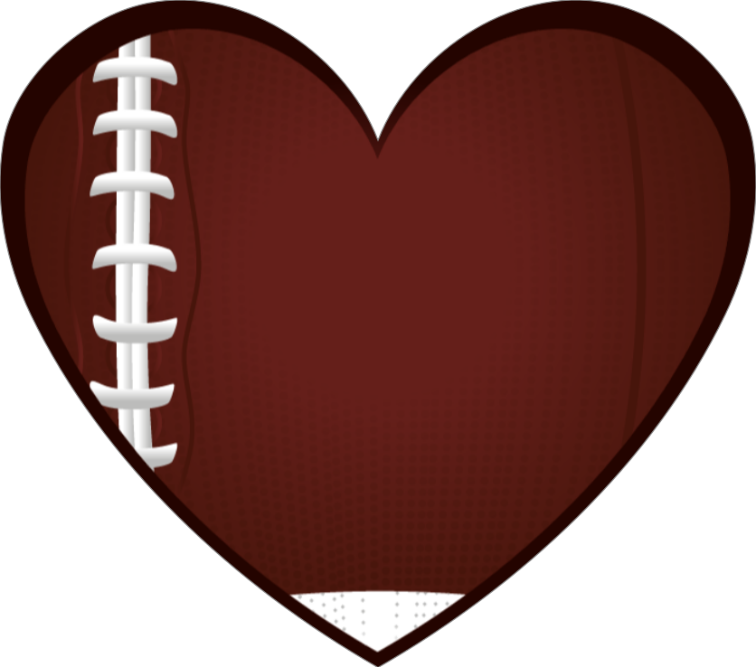 Football Heart Sticker Shipped Fast & Free!