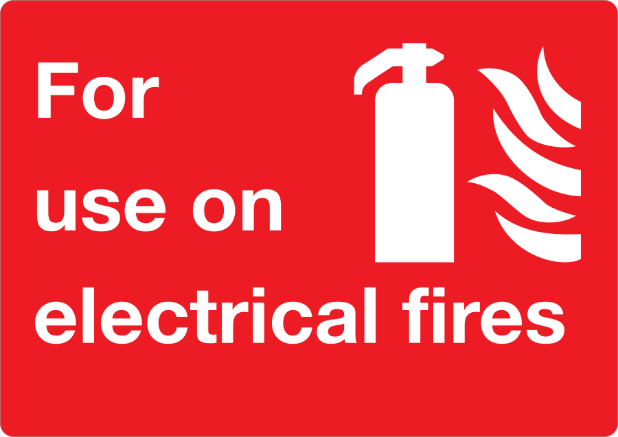 For Use On Electrical Fires Sign Sticker