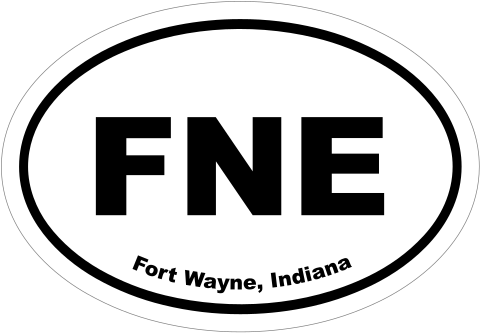 Fort Wayne, Indiana Oval Stickers