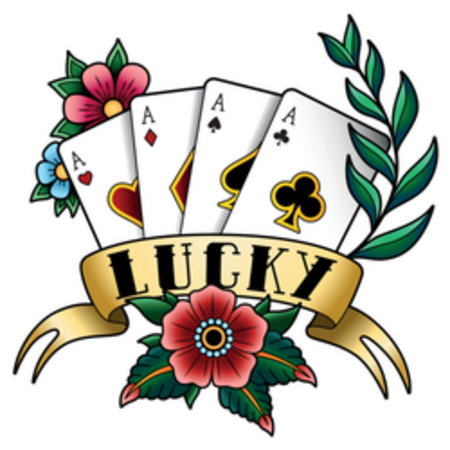 Four Aces Lucky Tattoo Style Sticker