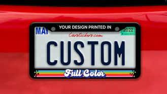 Custom Full Color License Plate Frames - No Minimum - Free Shipping!